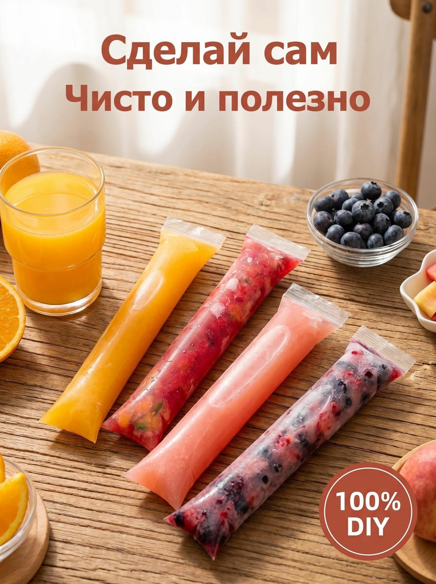Форма для льда "узкие пакеты для мороженого", 100 шт