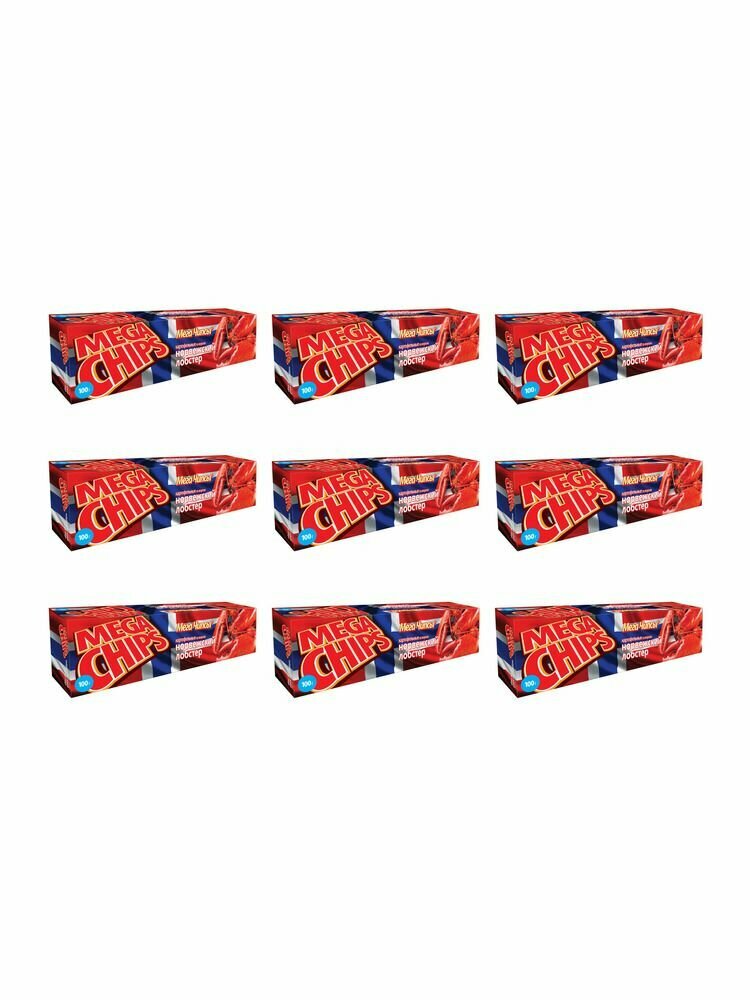 Mega Chips Чипсы-пластины картофельные с норвежским лобстером, 100 г, 9 шт