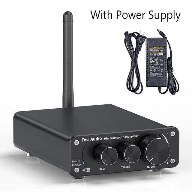 Fosi Audio BT10A Bluetooth 5.0 усилитель, черный, 50Вт, 19V