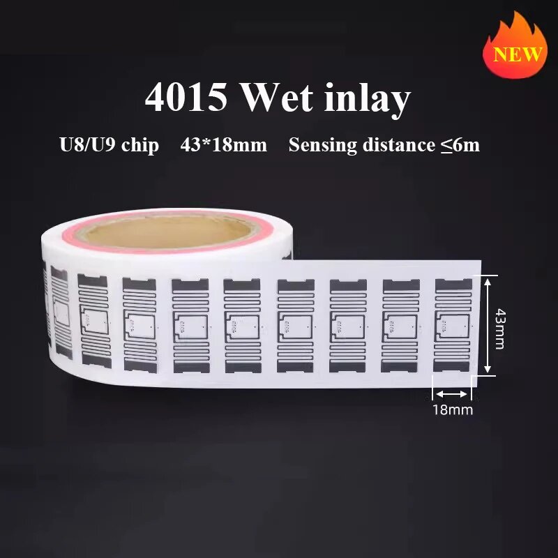 RFID метки 4015 Wet inlay U8/U9, 43x18mm