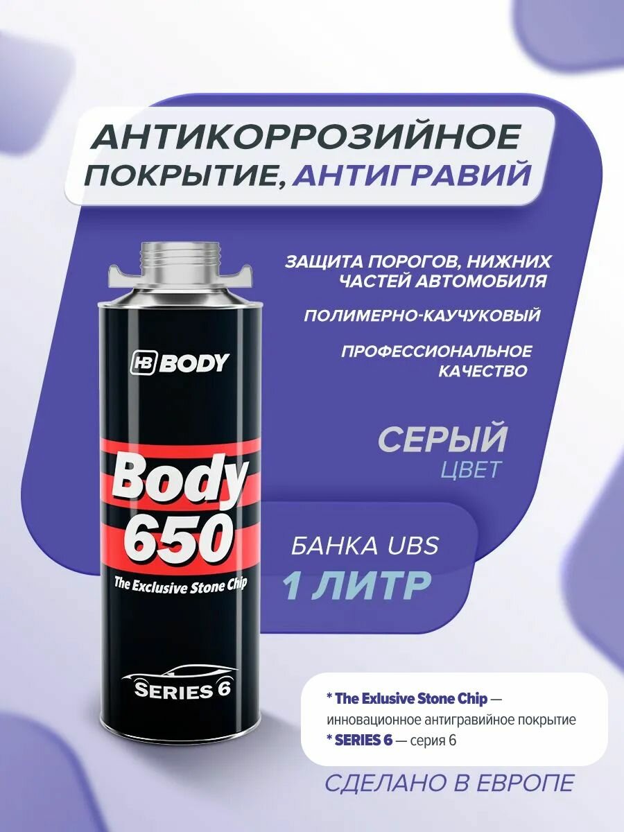 Антикоррозийное покрытие, антигравий для авто 1 кг серый / 650 /шумоизоляция, каучуковое покрытие от ржавчины для авто, мастика в евробаллоне под пистолет