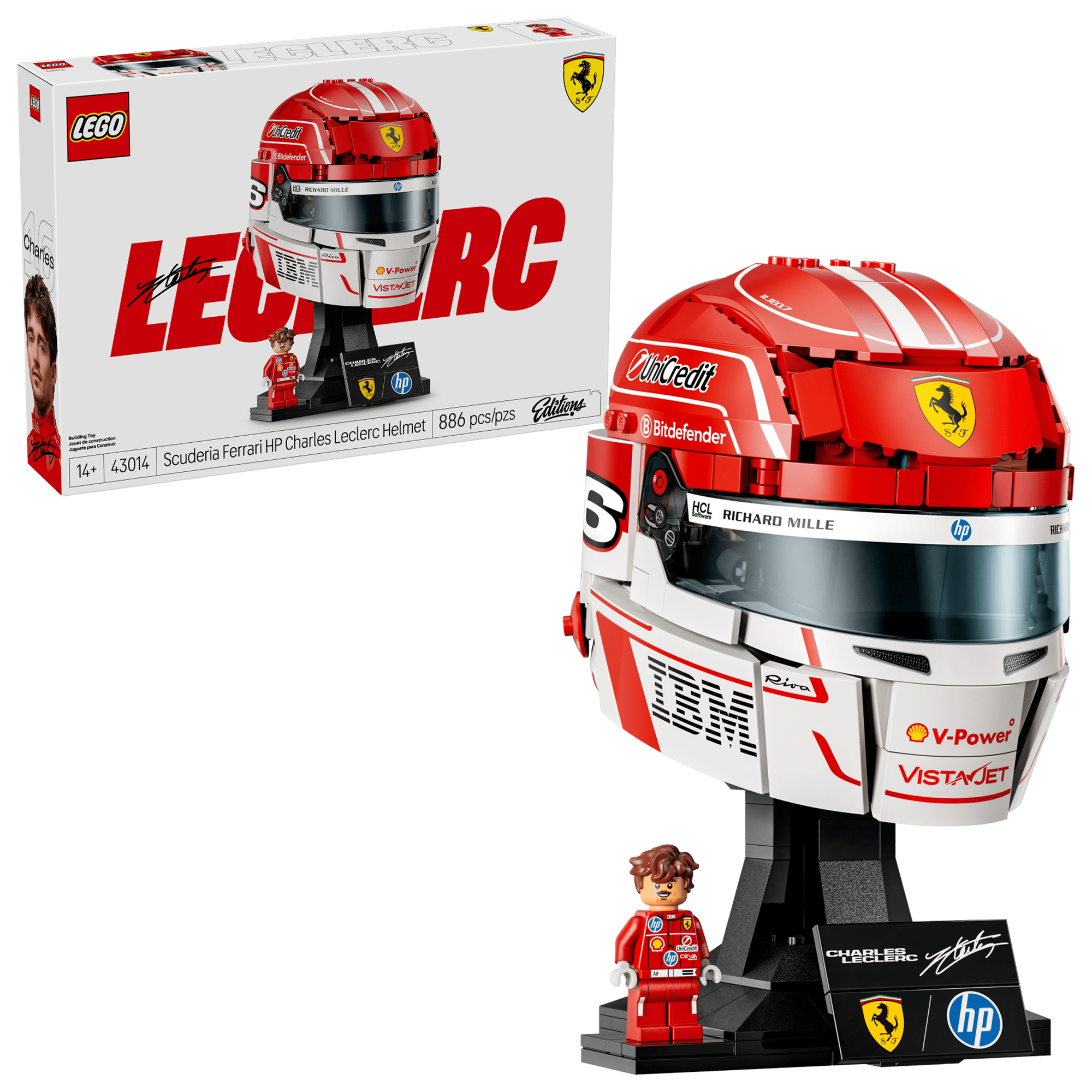 Конструктор LEGO Editions 43014 Шлем Шарля Леклера, 886 дет.
