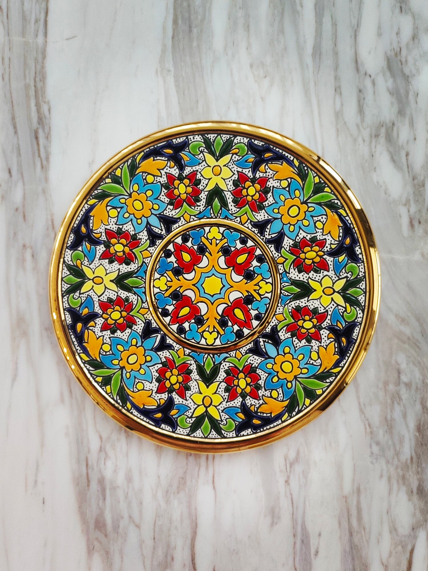 Тарелка декоративная Artecer диаметр 21 см, ручная работа испанских мастеров