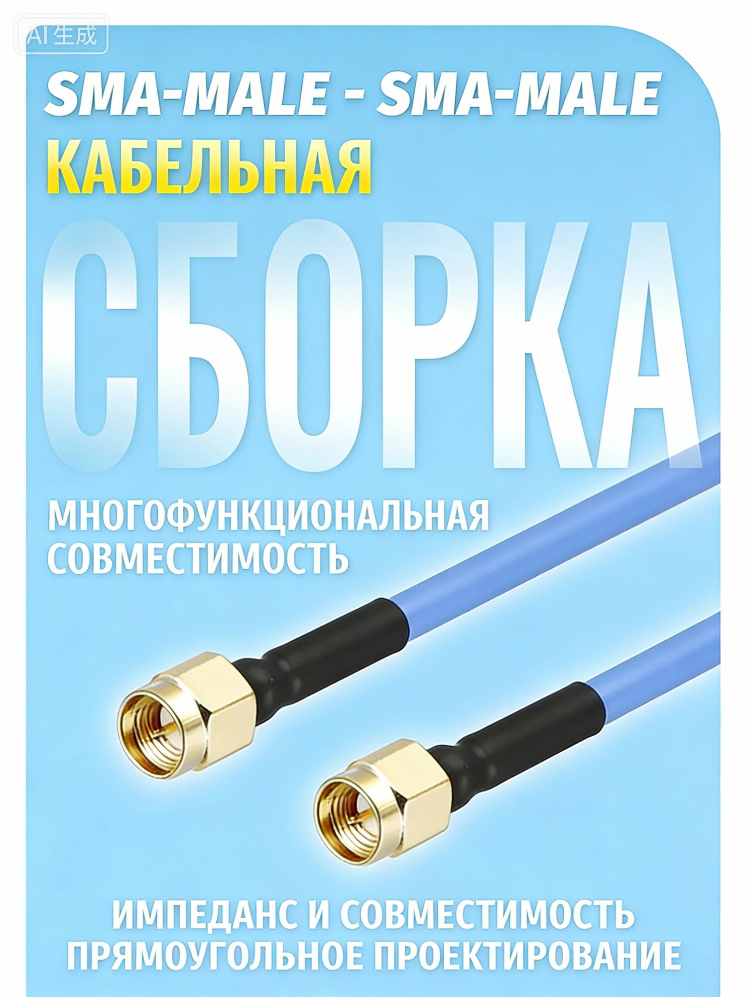 Комплект антенны SMA-male 10 см с адаптером и сетевым адаптером