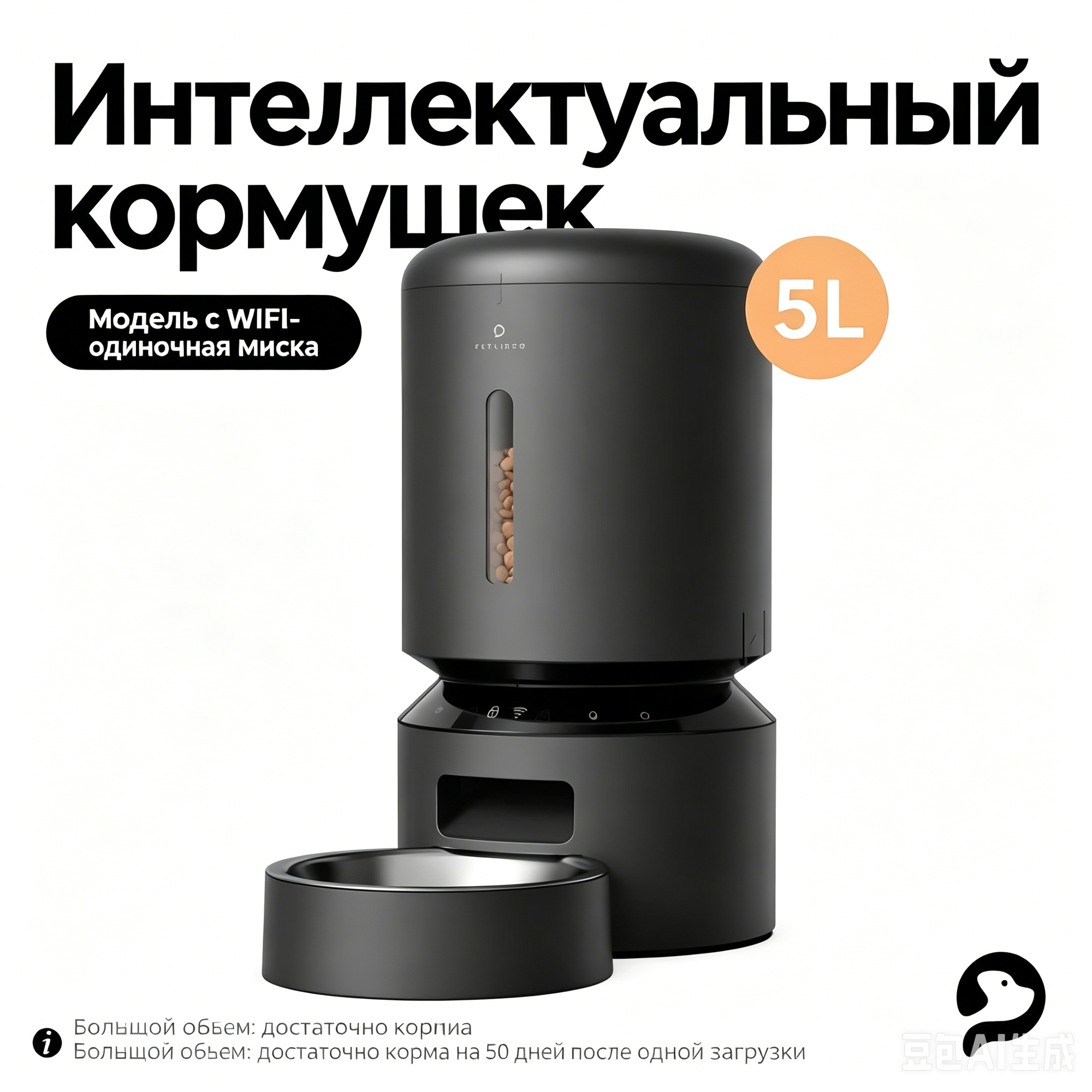 Автоматическая кормушка для кошек и собак PETLIBRO, черный, WIFI