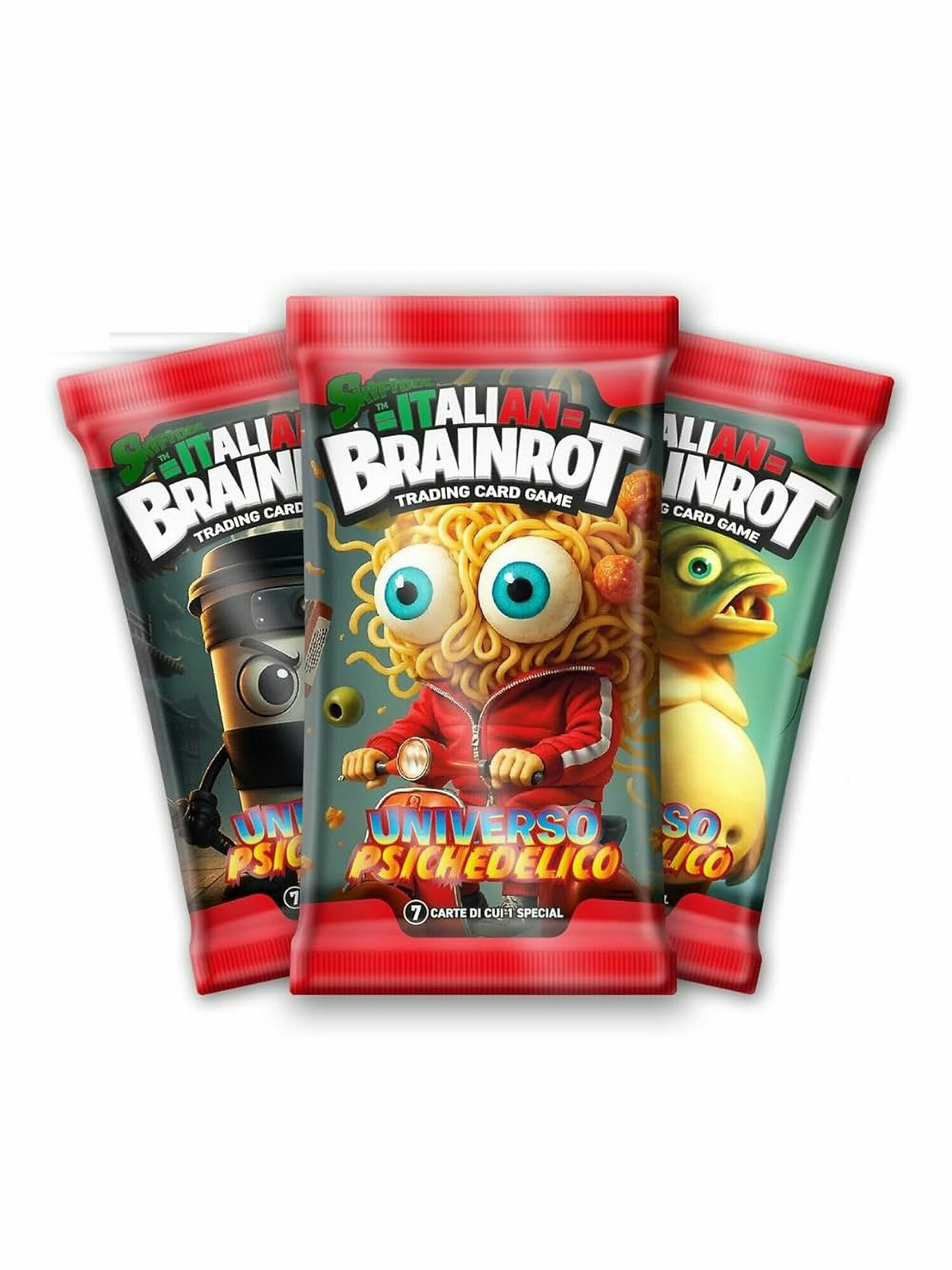 Карточки коллекционные Panini Skifidol. Italian Brainrot TCG, 3 бустера - 21 карта на итальянском