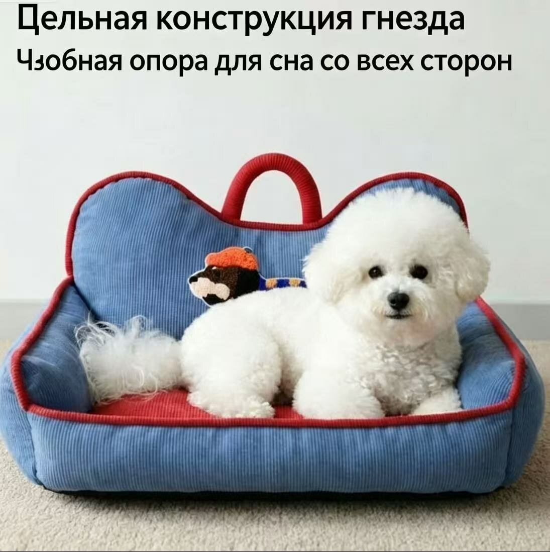 Питомник для домашних кошек, утолщенный и усиленный, вельветово-джинсовый синий, большой размер, 60×48×32 см