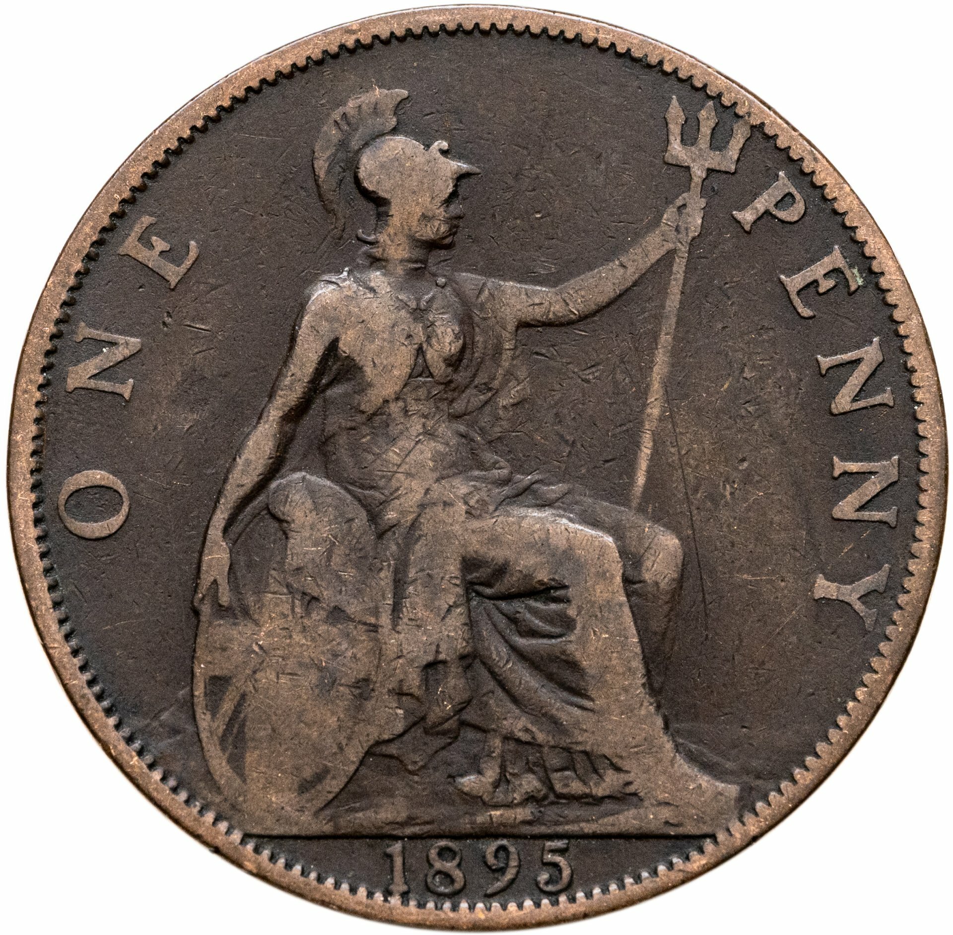 Великобритания 1 пенни penny 1895, Бронза, в сохранности F