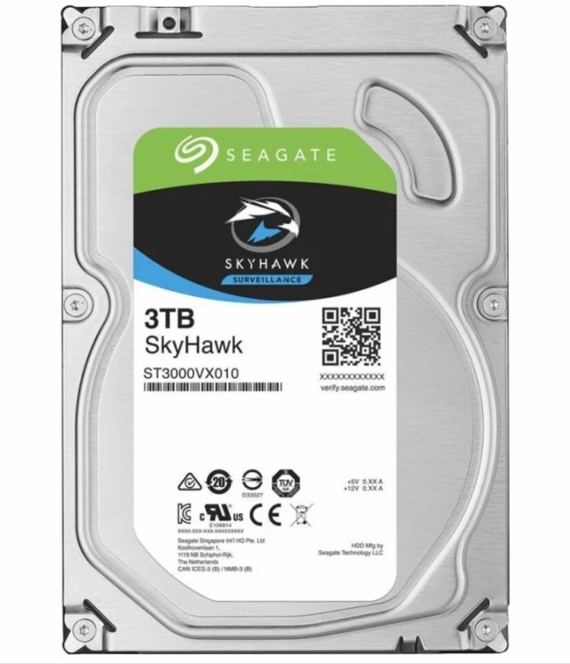 Seagate 3 ТБ Внутренний жесткий диск ST3000VX010, 3.5", 5900 об/мин, SATA III 6 Гбит/с (2DT166)