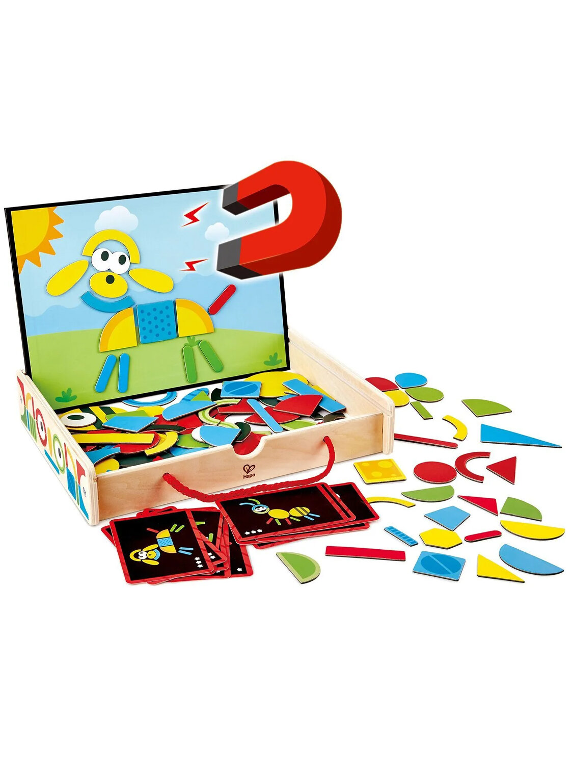 Игровой набор HAPE «Веселый художник» магнитный конструктор, 91 элемент