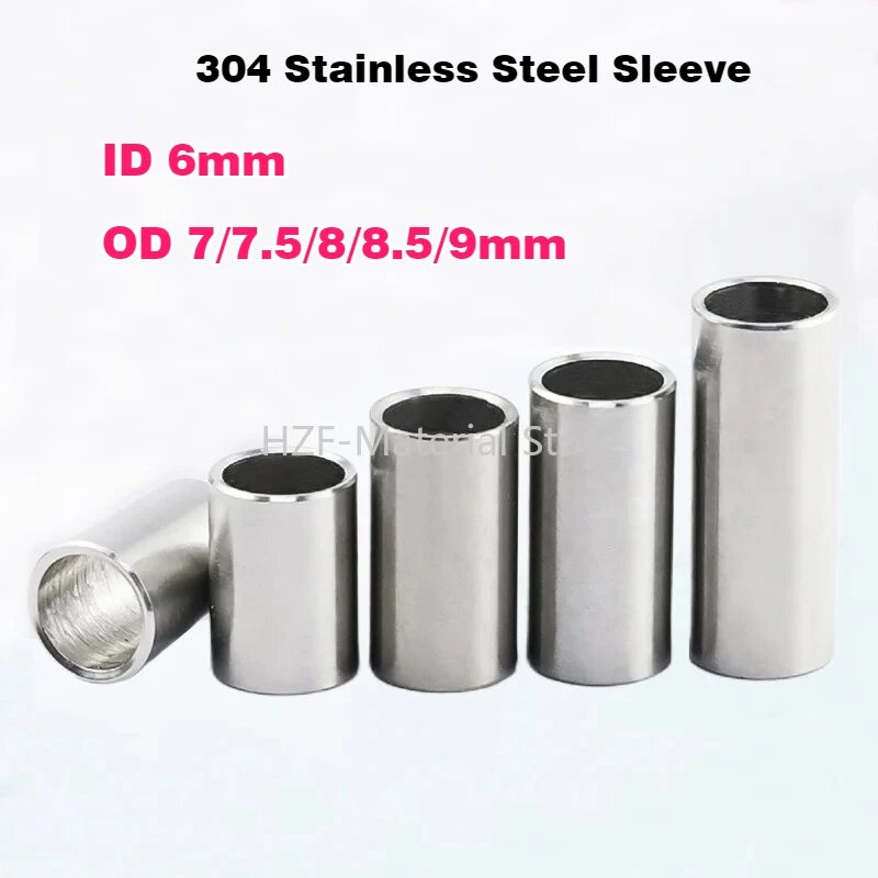 Втулка из нержавеющей стали 304 6х7/7,5/8/8,5/9 мм 6x8x12mm 5pcs