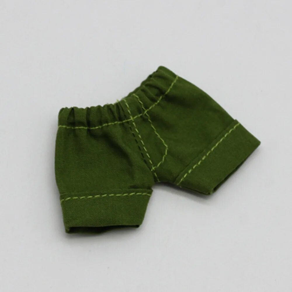 Джинсовые шорты для кукол 1/11OB11 Зеленый, Green