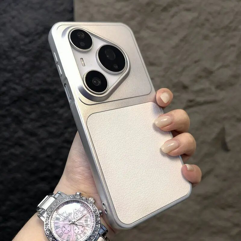 Чехол Huawei Pura 70 Pro, белый, из матовой кожи