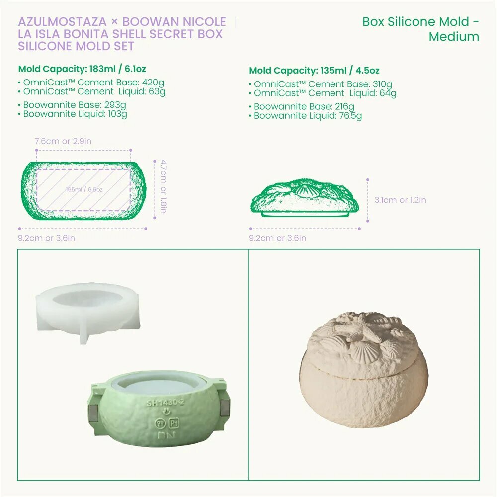 Форма для свечей Azulmostaza La Isla Bonita Shell Secret Box, medium