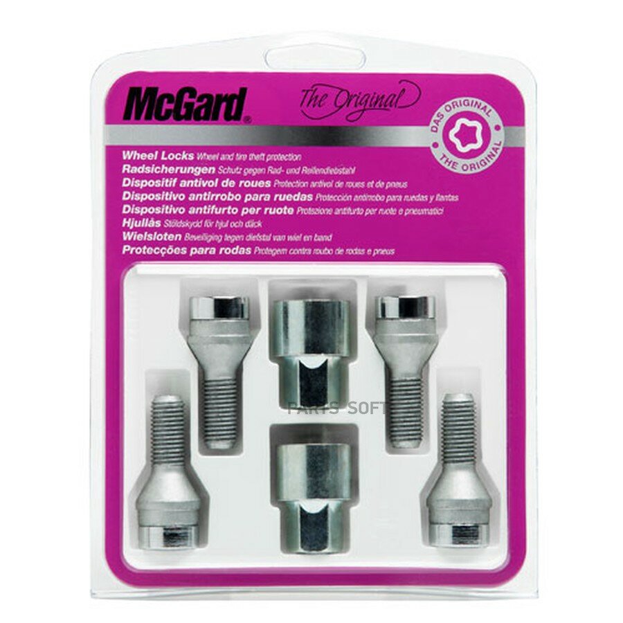 (121) 37269 SU MCGARD Болт колеса М12х1.25х30.5 секретки конус комплект 4шт. 2 головки под ключ 19мм MCGARD от официального дистрибьютора, MCGARD, артикул 37269SU