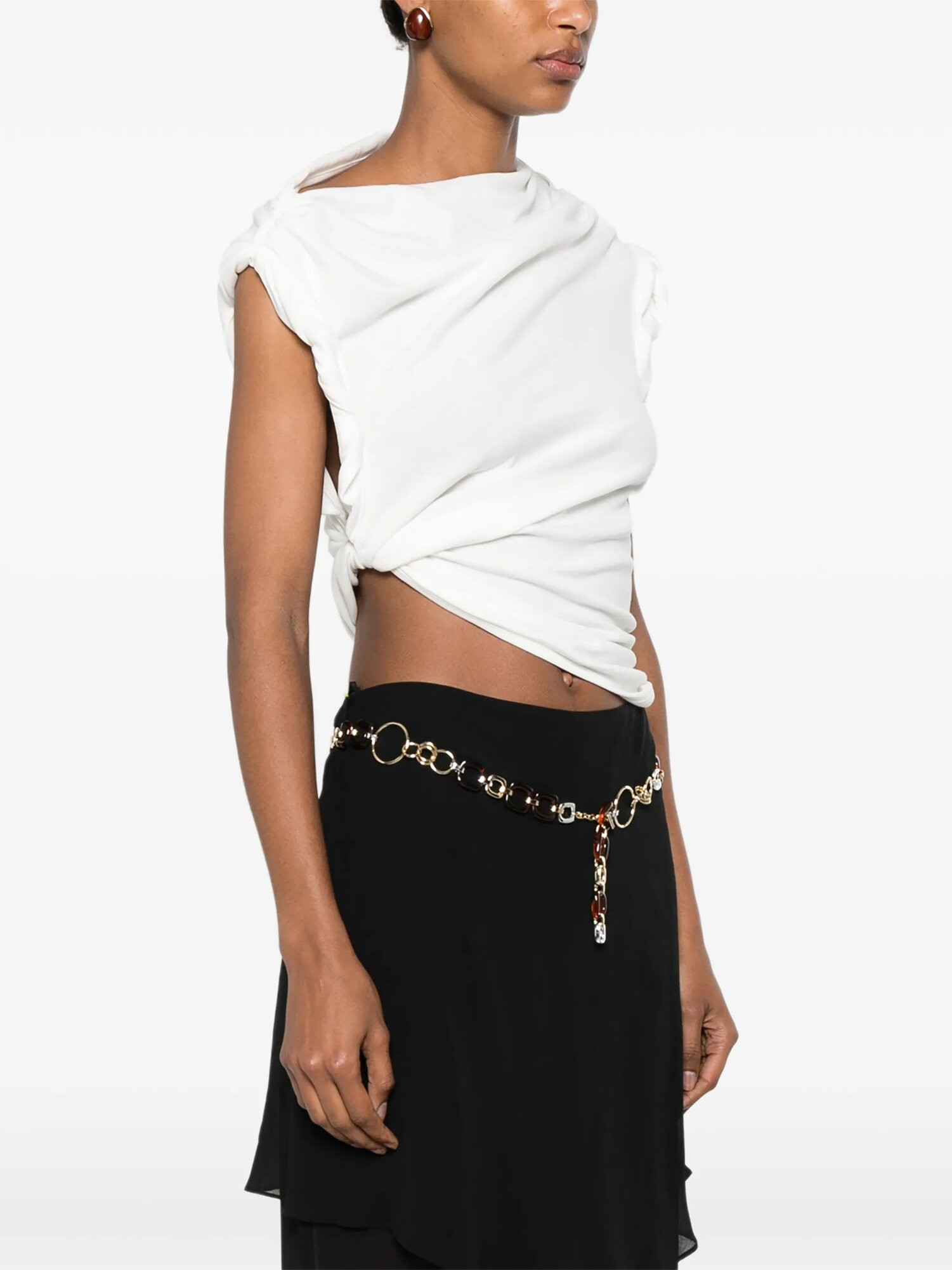 Футболка Christopher Esber Rolled twisted T-shirt, размер 10, white — фото 1