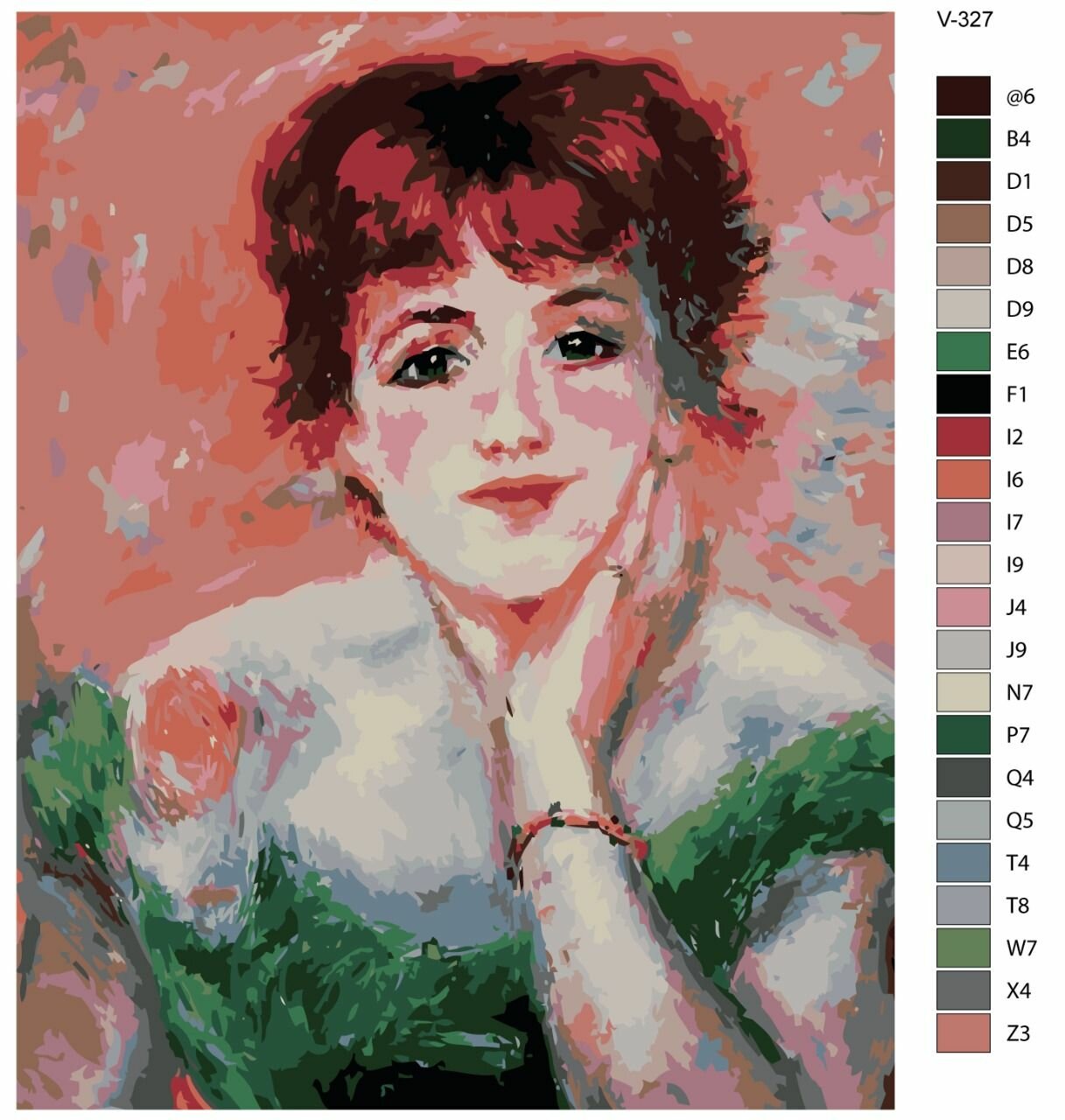 Картина по номерам V-327 "Пьер Огюст Ренуар. Жанна Самари", 60x80 см
