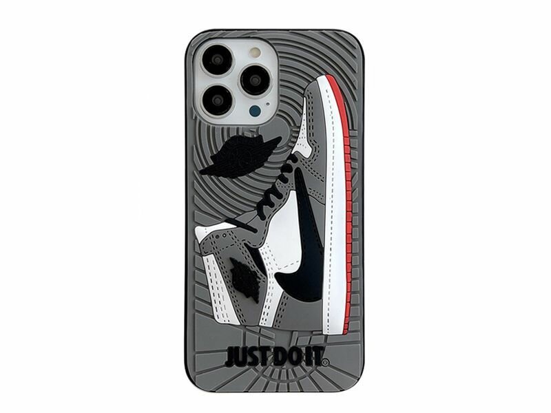 Чехол для iPhone 14 Pro 6.1" "JUST DO IT" Силиконовый противоударный Серый