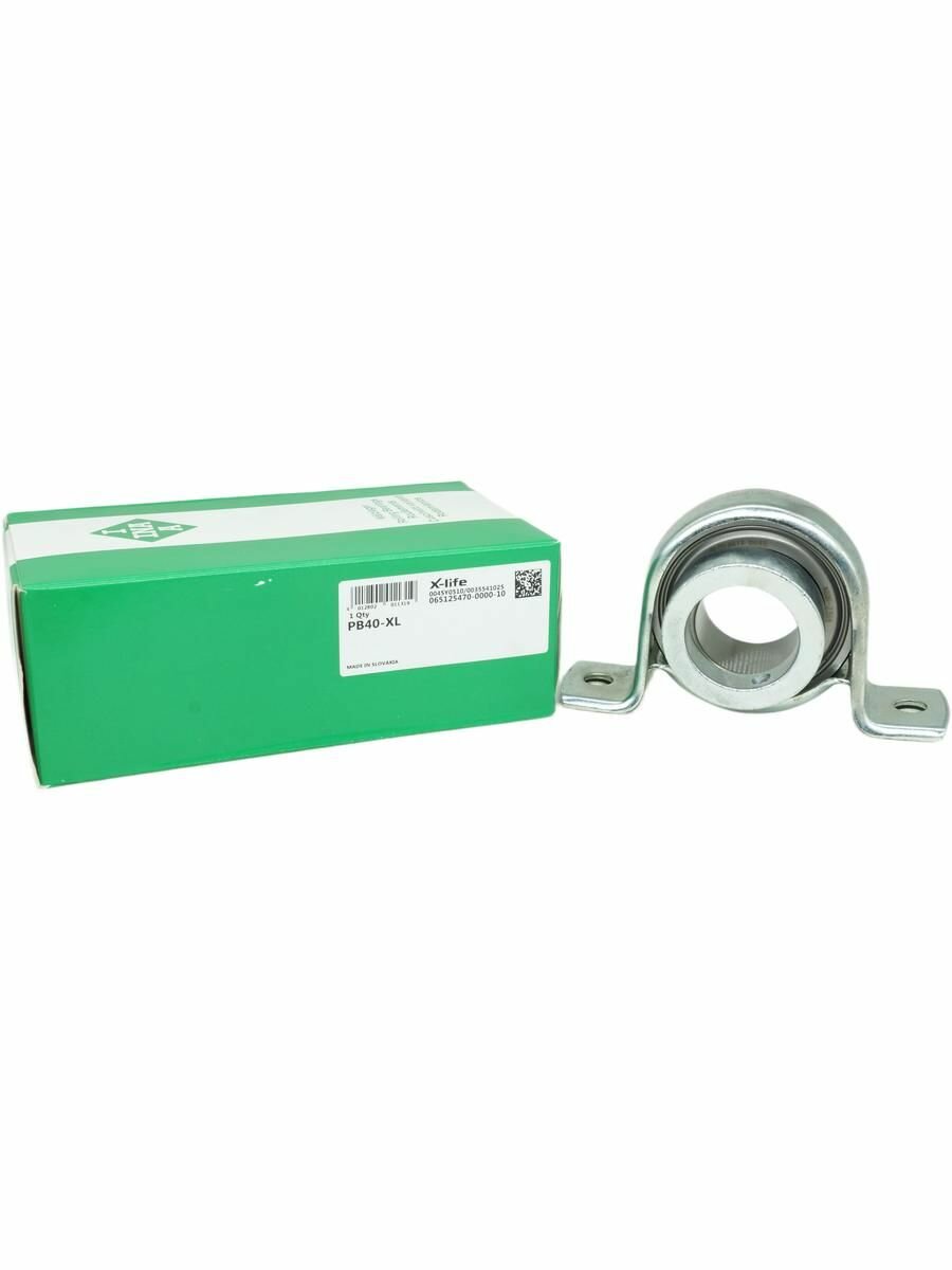 Подшипниковый узел PB40-XL INA (RAE40) 40 мм на лапах, стационарный штампованный корпус подшипника двухболтовый, 1 шт.