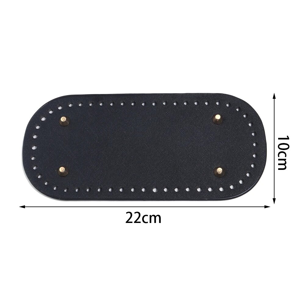 Основа для вязаной сумки из искусственной кожи Черный, Black 10X22cm