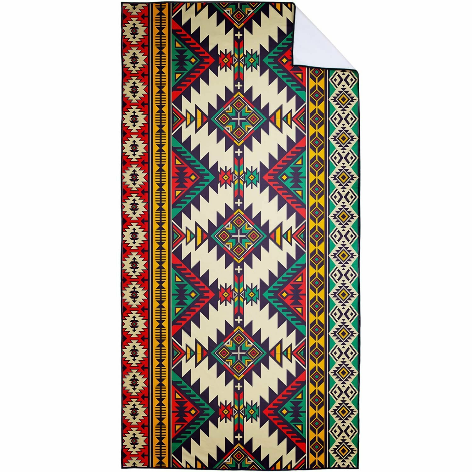 Пляжное полотенце с ацтекским принтом в юго-западном стиле, 80x160 см, супервпитывающее, быстросохнущее, из микрофибры, мягкое спортивное полотенце из полиэстера для пляжа, бассейна, тренажерного зала