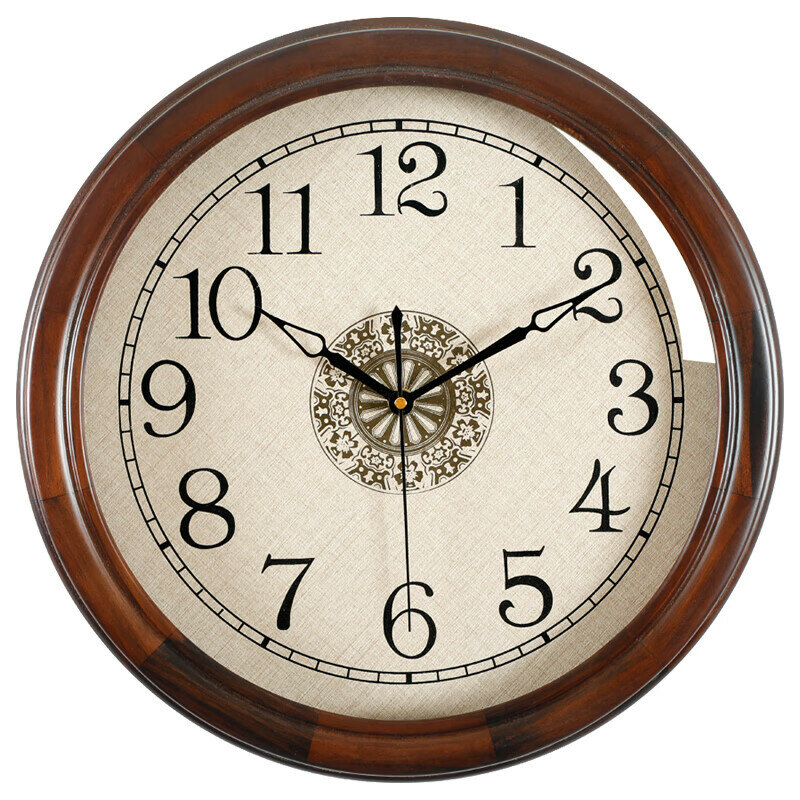 Compas Simple Modern Solid Wood Wall Clock, Living Room Home Decor Quartz Clock, Wall-Mounted Nordic Style Timepiece 152