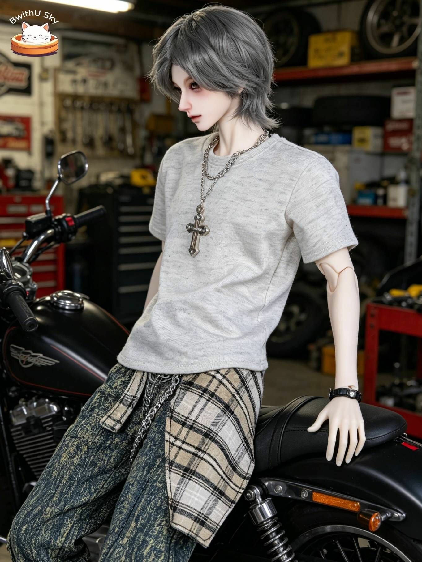 BwithUSky Kian 1/4 BJD Кукла: Коллекционный образ в стиле городского стрит-стиля
