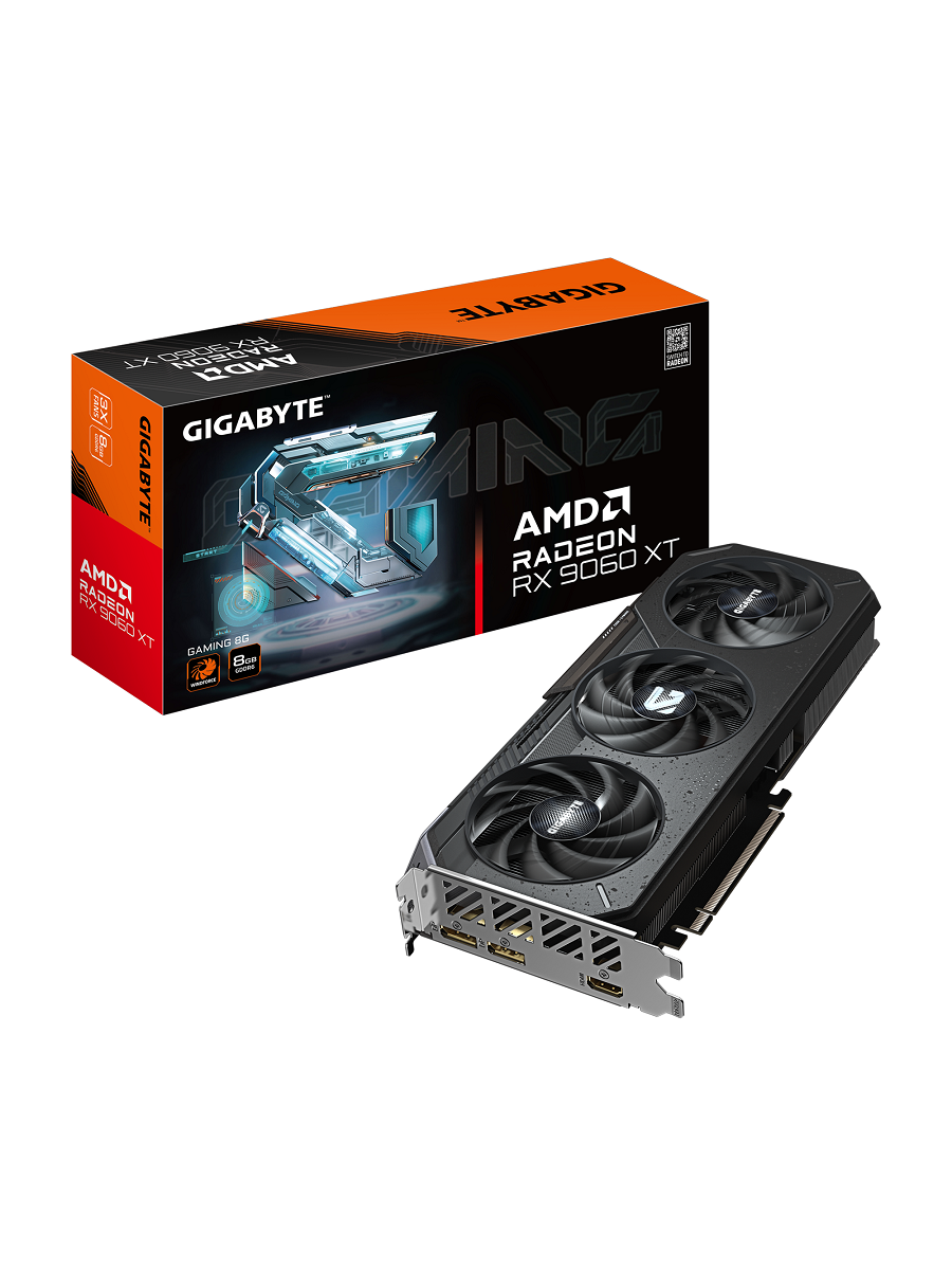 Видеокарта GIGABYTE GV-R9060XTGAMING OC-8GD, 8ГБ GDDR6, 3 вентилятора, поддержка трассировки