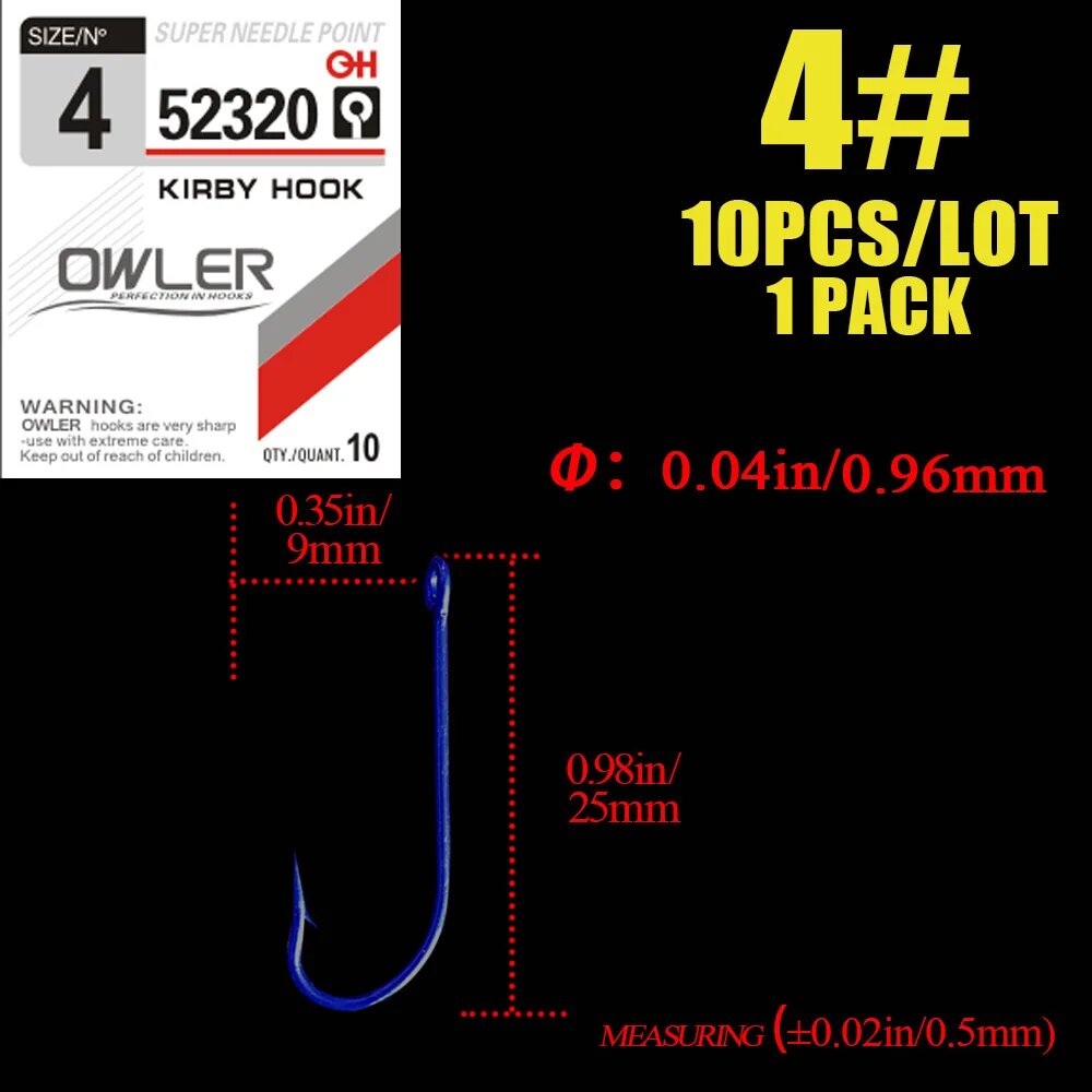 Крючки для рыбалки Owler 4#, 10 шт, 52320