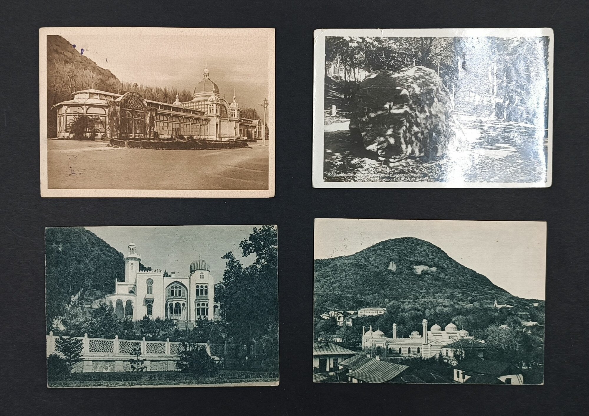 4 открытки город Железноводск. 1920-30е годы. 3 прошли почту. Состояние на фото. 15х10 см