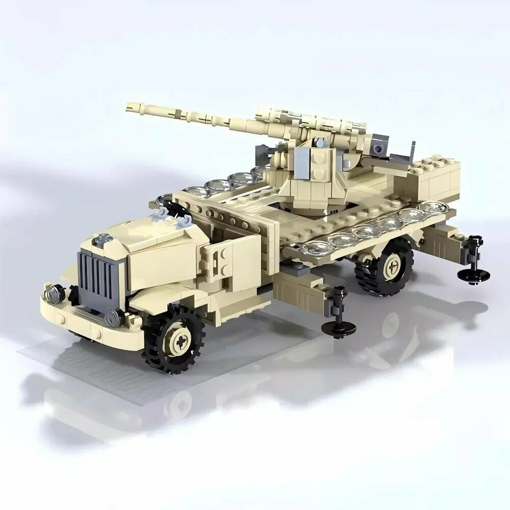 Строительные блоки MOC, машина ПВО Fiat 634n серии high tank, обучающие частицы, блоки, пластиковая конструкция, из которых можно сконструировать сборные модели игрушек из строительных блоков