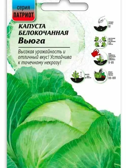 Семена Капуста белокочанная Вьюга пакет 0.3г, 5 пакетов