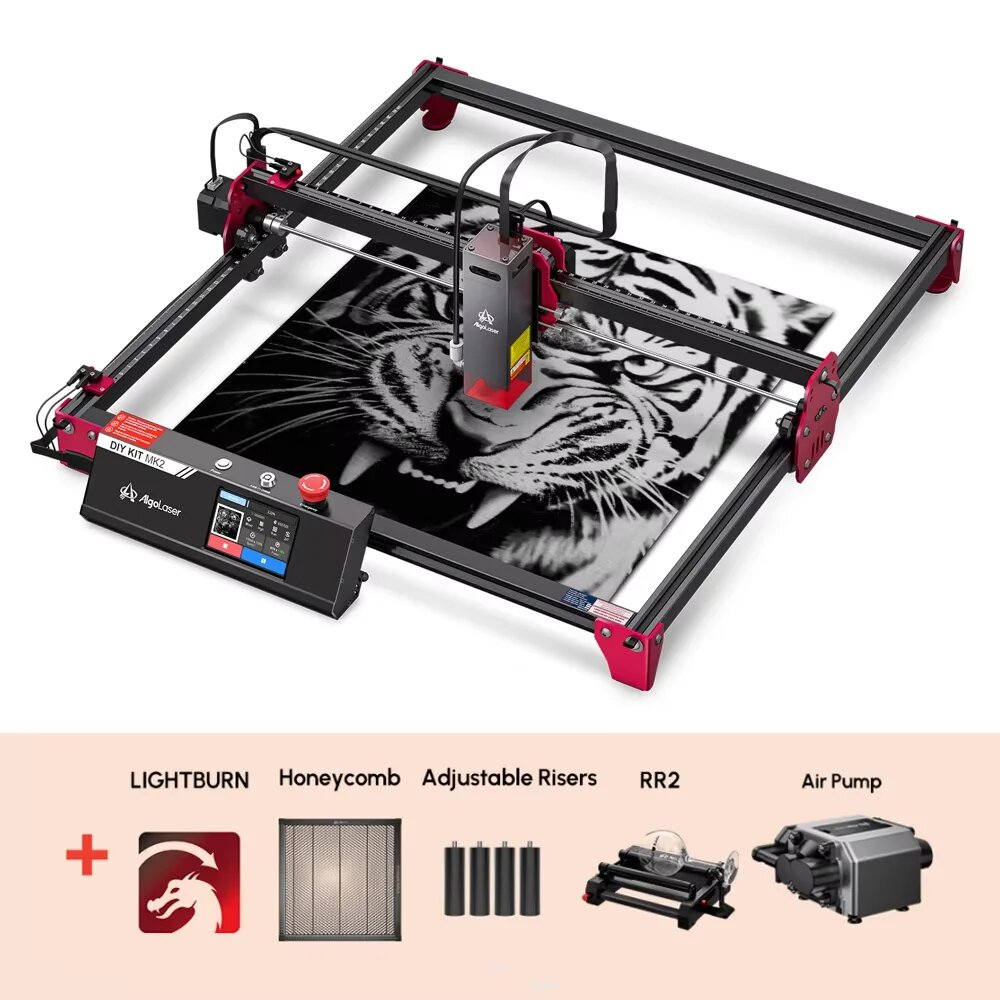 Алголазер DIYKIT MK2 40*43см станок CNC лазерный резчик-гравировщик Air Aissit WiFi стол металл акрил пластик дерево лазерная резка гравировка машина