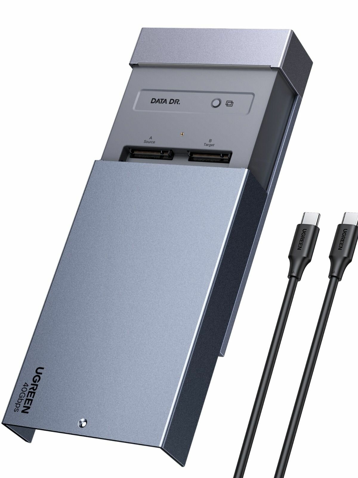 Бокс внешний для SSD UGREEN CM847 (65733EU) USB4 2-Bay M.2 NVMe SSD Enclosure EU. Цвет: серый космос