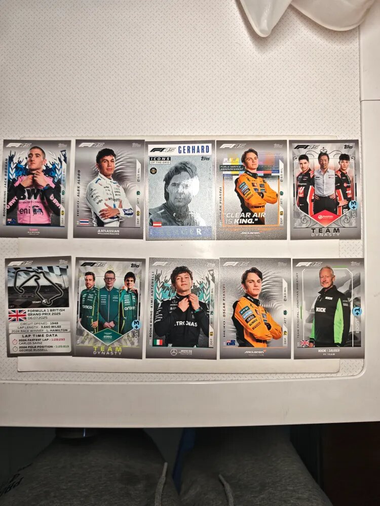 Набор стандартных коллекционных карточек Topps 2025 Tubro Attax F1