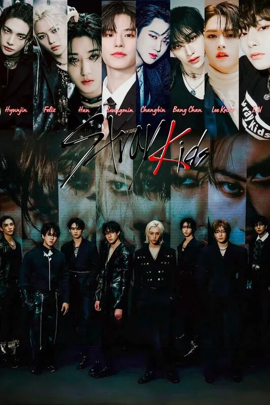 Деревянные пазлы 1000 элементов, подарочная упаковка,50x75cm, K-pop группа Стрей Кидс (Stray Kids), подарочный набор для взрослых, продвинутый уровень сборки 5-10.