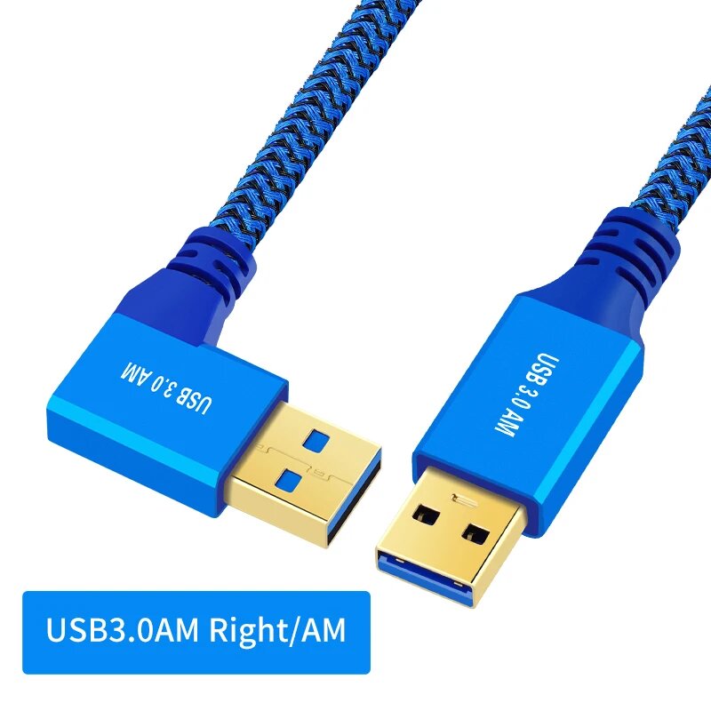 USB 3.0 AM A-A кабель, 0.5м, Right-5Gbps-Metal