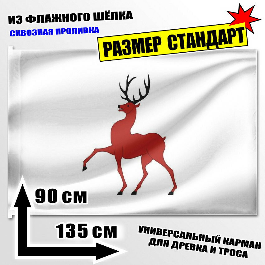 Флаг Нижнего Новгорода 135x90 см.
