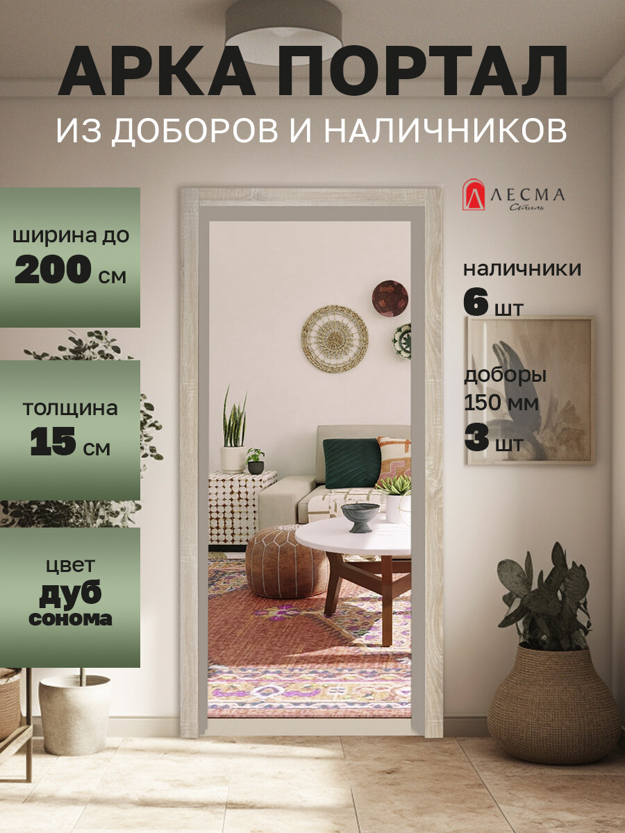 Портал для дверей из доборов 2000*150*2050 и наличников дуб сонома