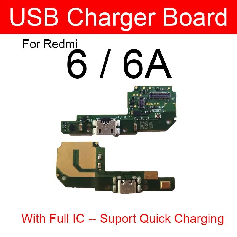 Плата для зарядки USB-разъема для Xiaomi Redmi 5 5Plus 5A 6Pro 6 6A 7 7A 8 8A USB-разъем для зарядного устройства, док-станция, замена платы гибкого кабеля