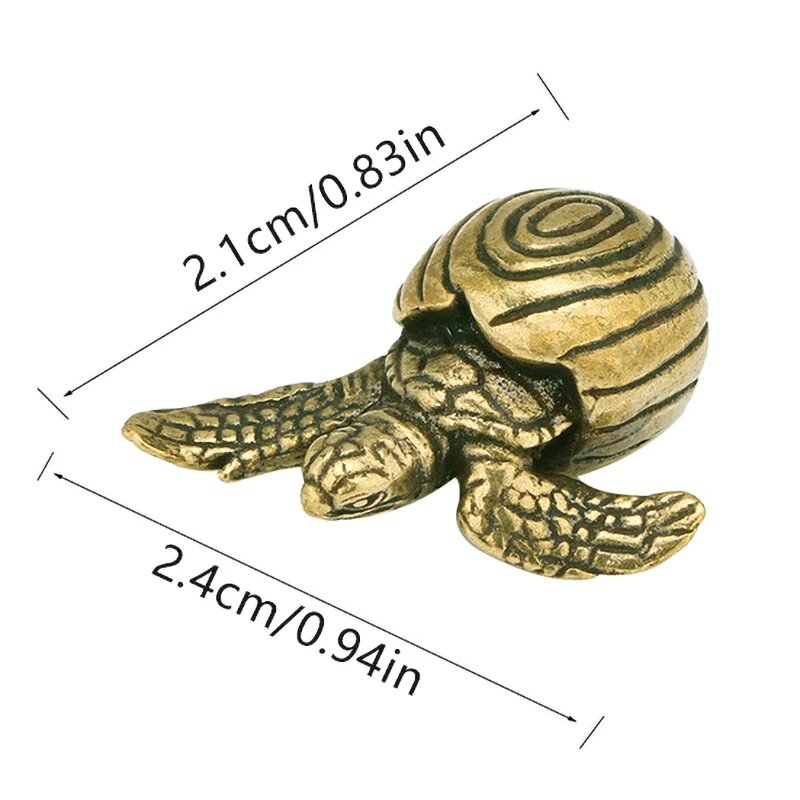 Миниатюрная фигурка морской черепахи из латуни