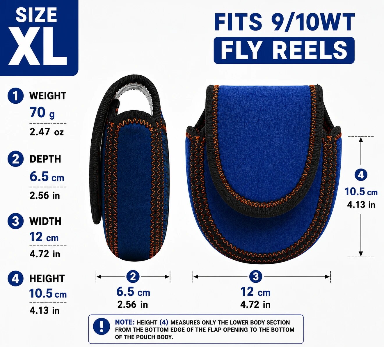 Чехол для катушки Maximumcatch 3-8WT Синий, Sheepskin 019 XL
