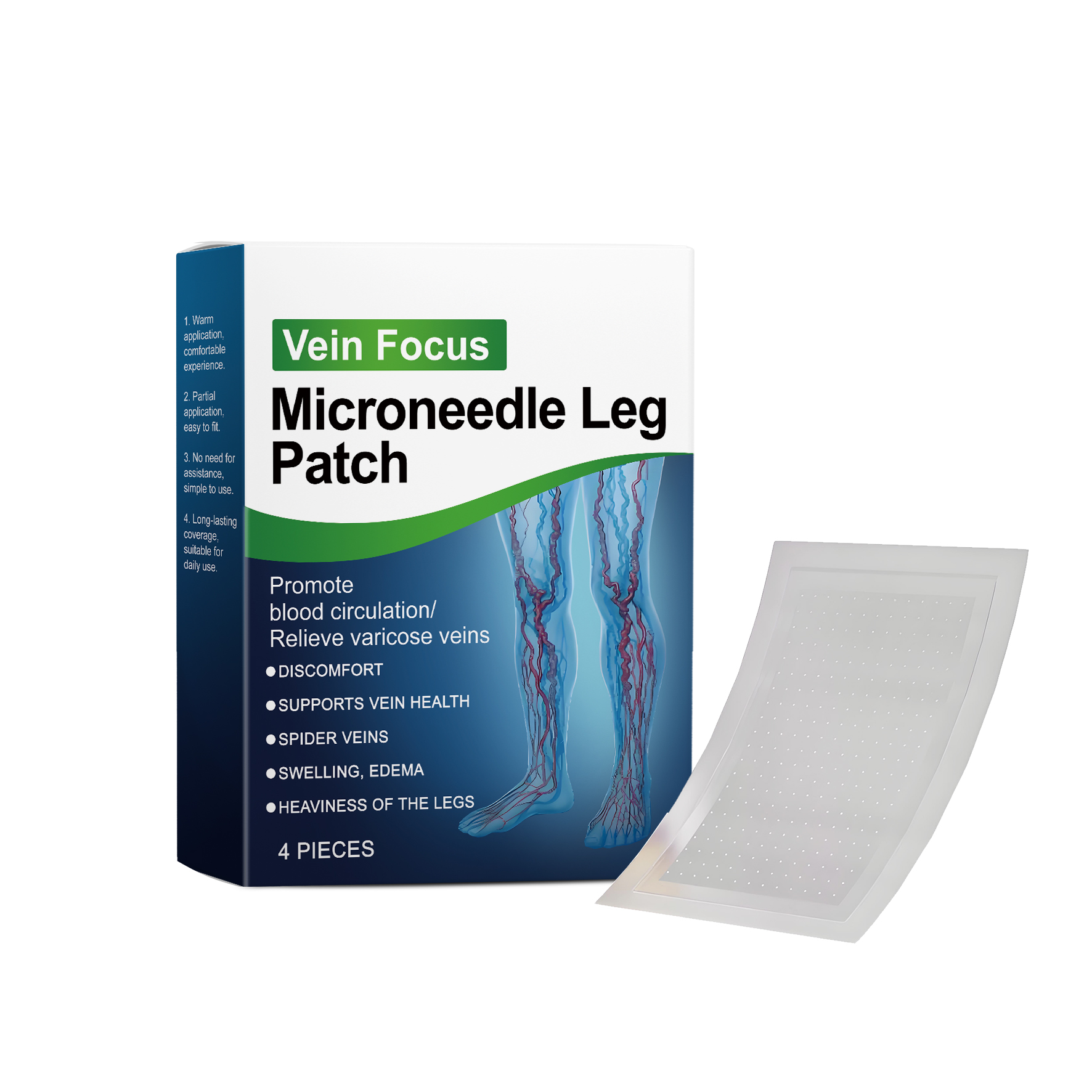 AMZ Leg Care Patch Бережное и нежное нанесение, приятный для кожи материал, ухаживает за ногами и повышает комфорт при ежедневных движениях.