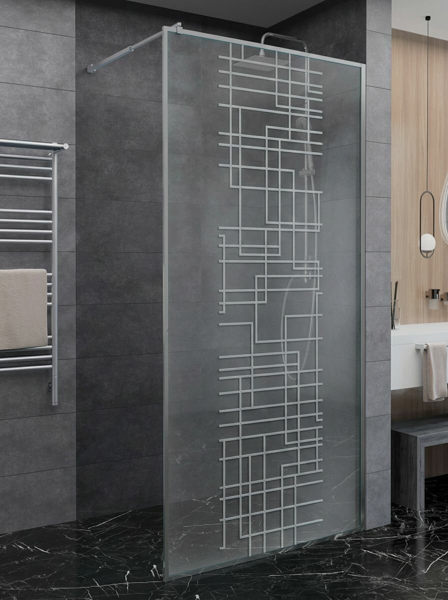 Душевое ограждение LC110 Deto, хром, без дверей, 200х100x120 см