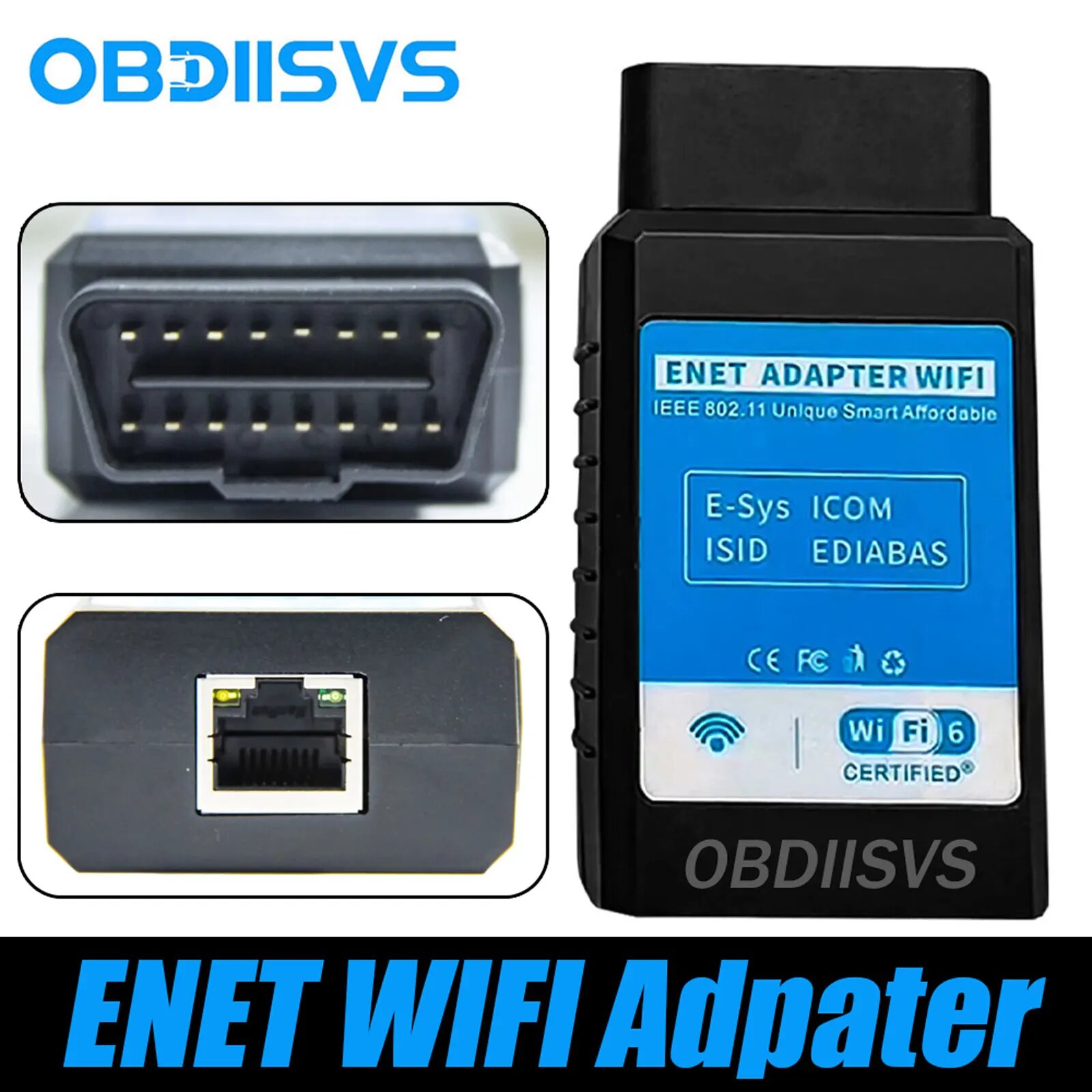 Адаптер ENET WiFi для серий F/G/I/Mini, диагностический адаптер ENET WiFi для программного обеспечения MHD/BimmerCode/BimmerLink, сканер OBD2.
