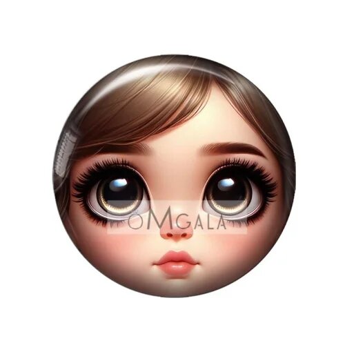 Стеклянные кабошоны «Мордочки матрешек» OMGALA, 10 шт, 8-40 мм 12 мм, C 10pcs