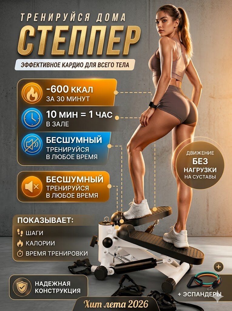 Степпер тренажер для дома 150кг тренажер для похудения для ходьбы