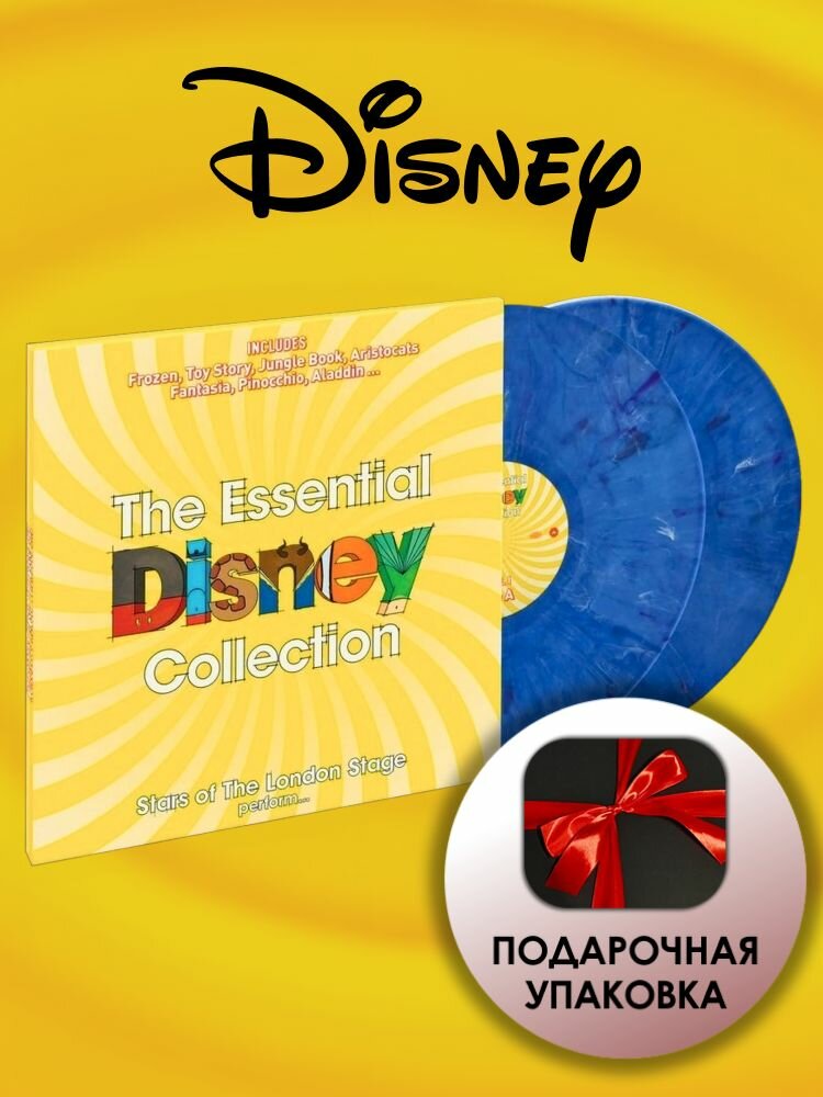 Упаковка черного цвета и виниловая пластинка Пражский Оркестр - The Essential Disney, Blue Purple, 2LP