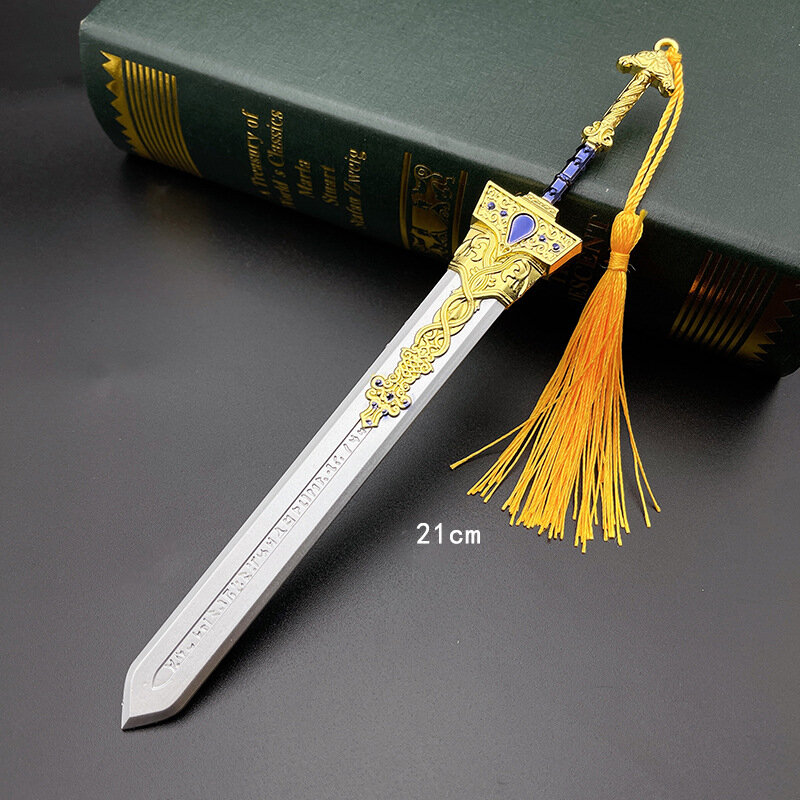 Игровые аксессуары: модель оружия Elden Royal Greatsword 21CM Magic Ring, цельнометаллическая декоративная игрушка.