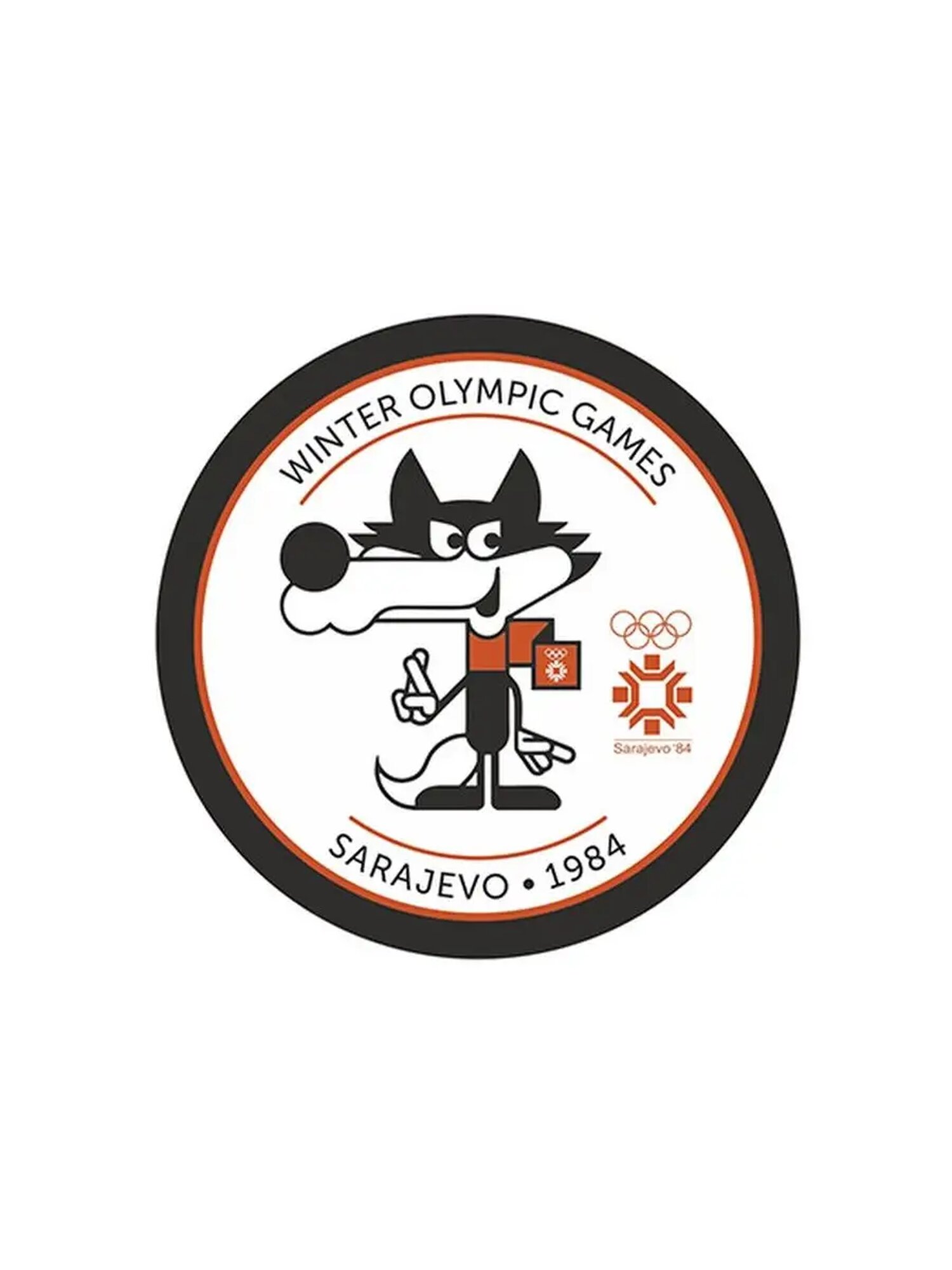 Шайба Sportfanat ОИ 1984 SARAJEVO Маскот, резина, цвет черный